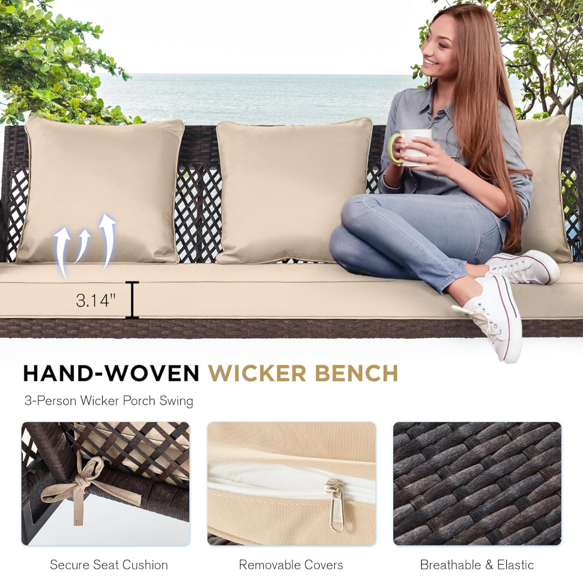 SKU: T0250 - 3 Seat Porch Swing – MAS OUTLET