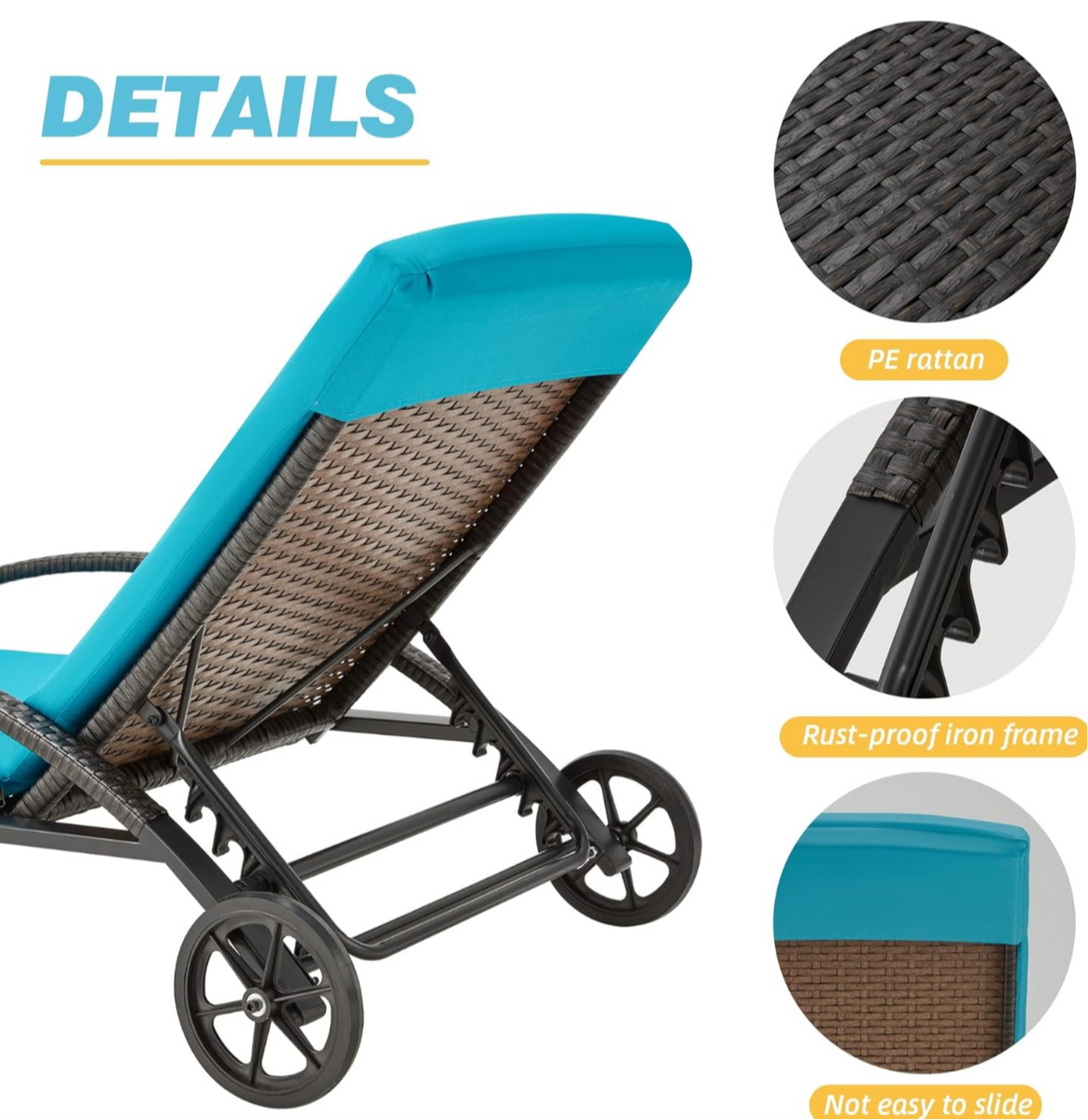 SKU: T0185BU - Blue Outdoor Chaise Lounge Chairs, Set of 2 – MAS OUTLET